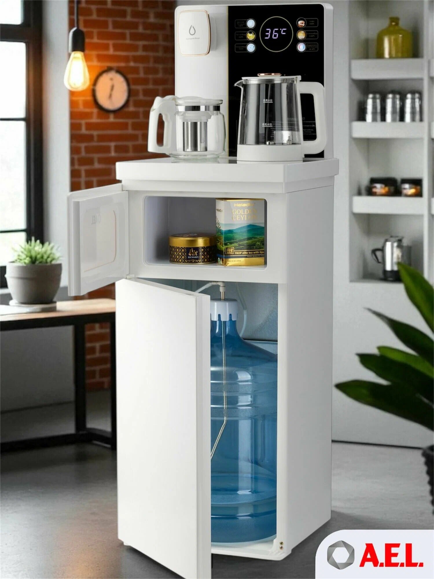 A.E.L. TB83a-LD white. Гарантия 12мес. Кулер с чайным столиком.