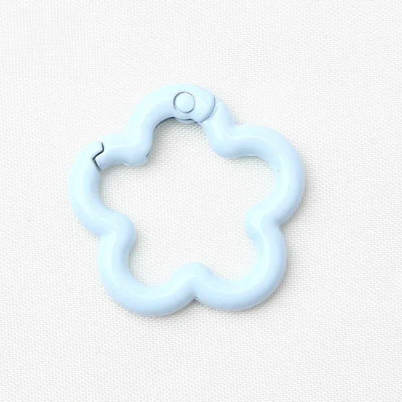 Металлические застежки-когти-лобстеры с цветочком 1 шт. Light blue