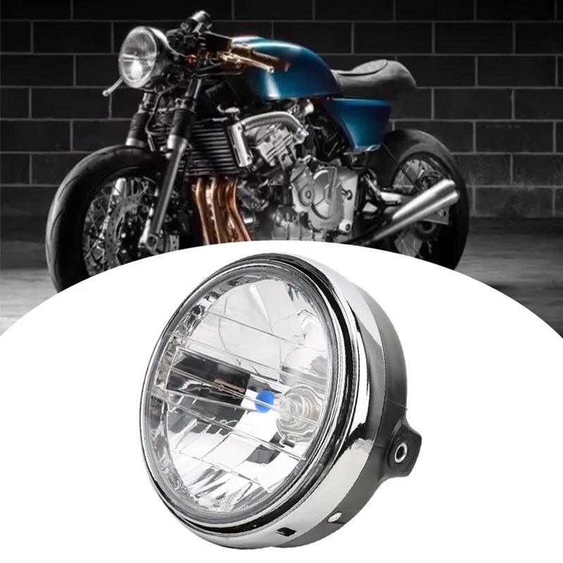 12 В ретро галогенная мотоциклетная фара водонепроницаемая для Honda CB900 CB400 CB750 CB1300 CB1100 Hornet аксессуары для мотоциклов Серебряный, Silver