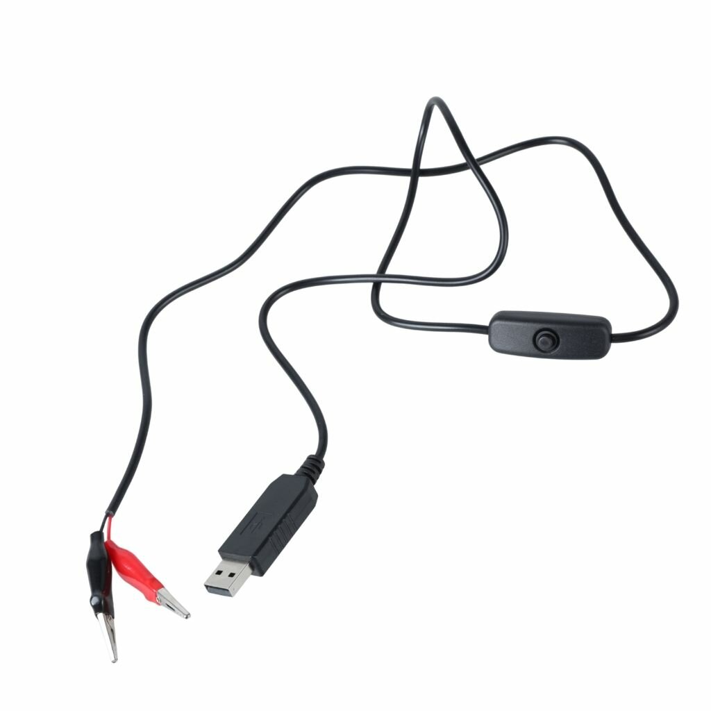 Кабель питания с зажимом типа "крокодил" от USB до 9 В переключателем