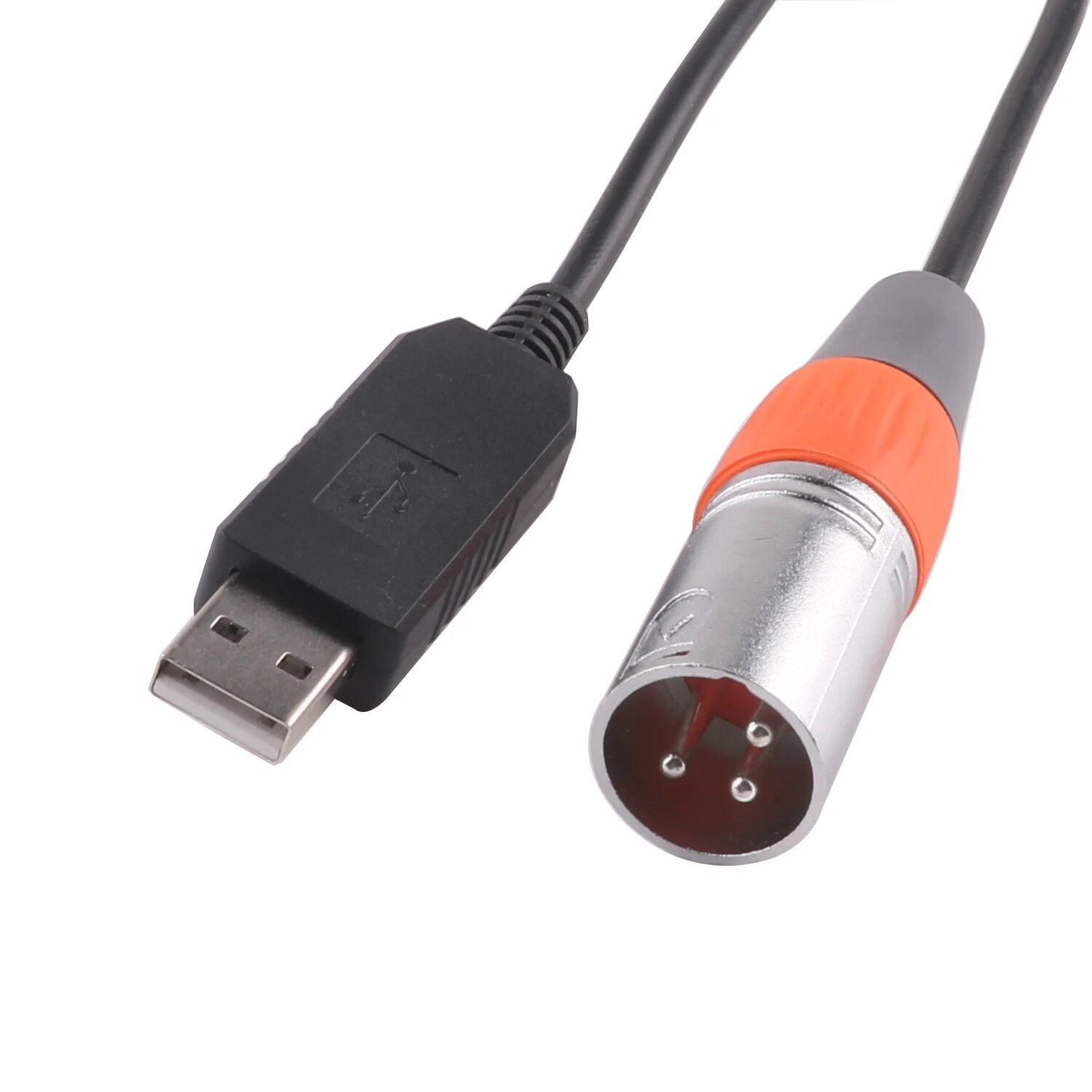 YIDAMA-TONGLE USB DMX512 RS485 Адаптер XLR 3Pin 1.8m, Black USB