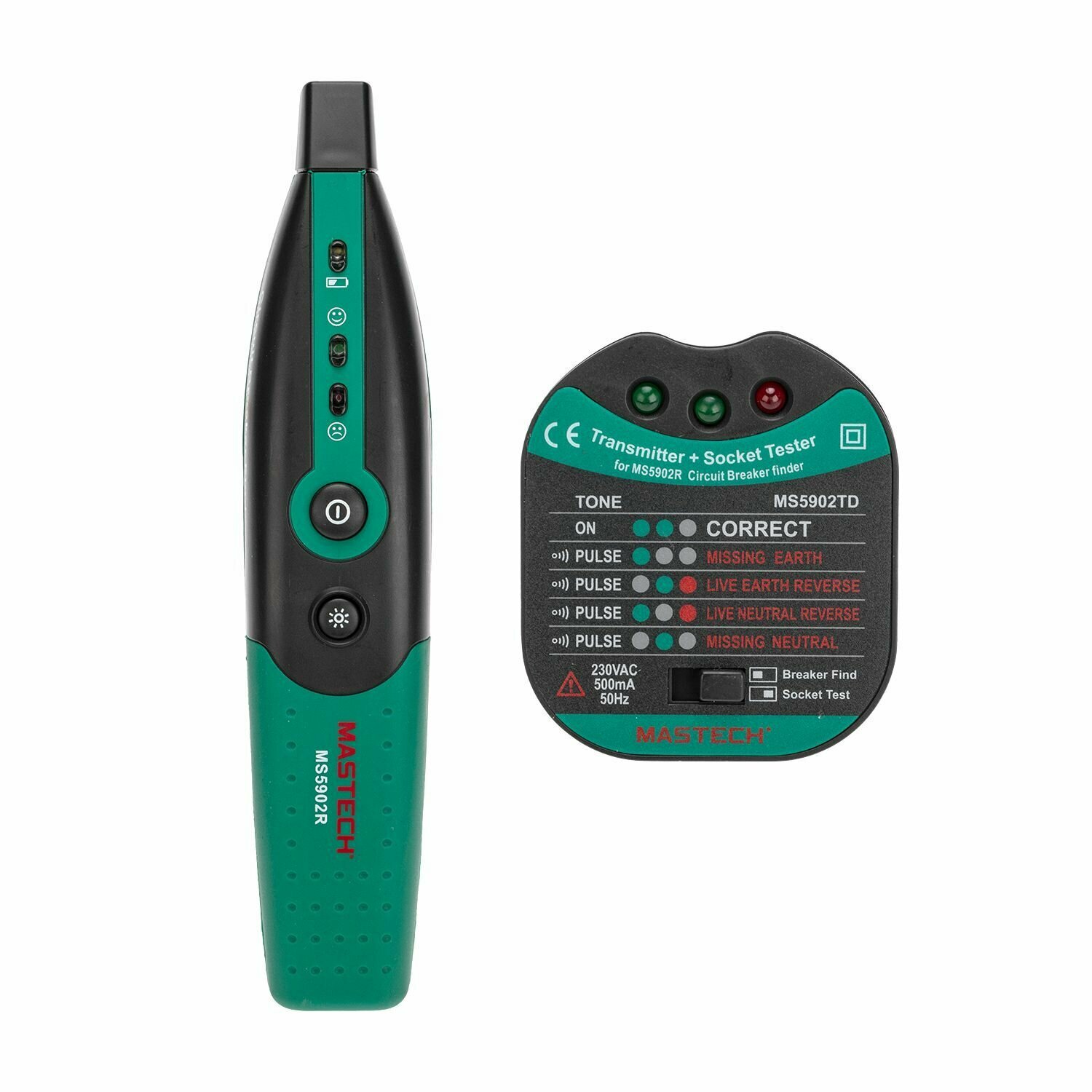 Универсальный тестер розеток и детектор автоматов MS5902 для быстрого поиска нужного выключателя и проверки правильности подключения розеток без отключения питания