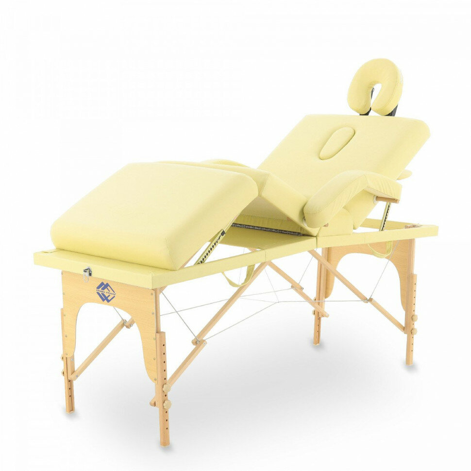 Стол массажный складной деревянный JF-Tapered (МСТ-141) 4-секц (бежевый)