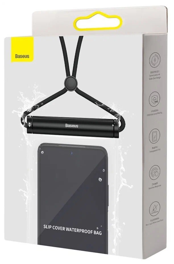 Чехол Baseus ACFSD-D24, водонепроницаемый, для iPhone и Android, силикон, ПВХ, прозрачный