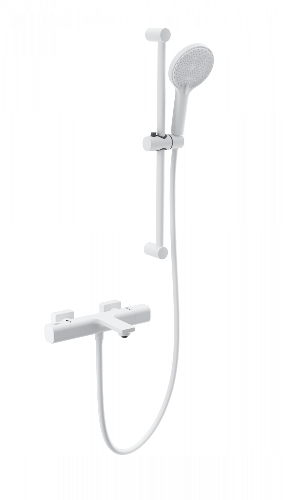 Смеситель для ванны с душем и термостатом WONZON & WOGHAND SOLID, белый матовый WW-C2011- A-MW