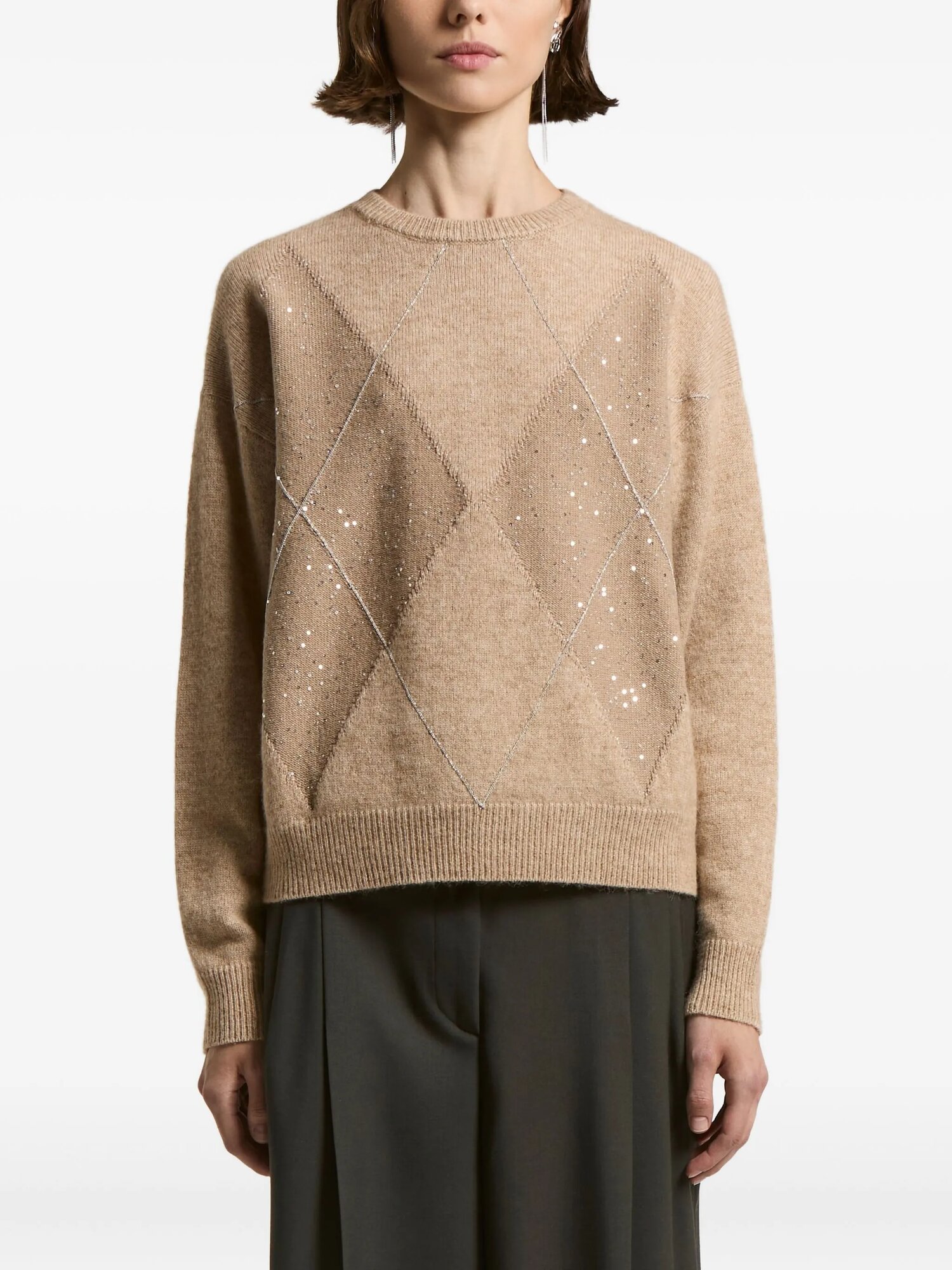 Свитер Sequin-embellished diamond-pattern sweater