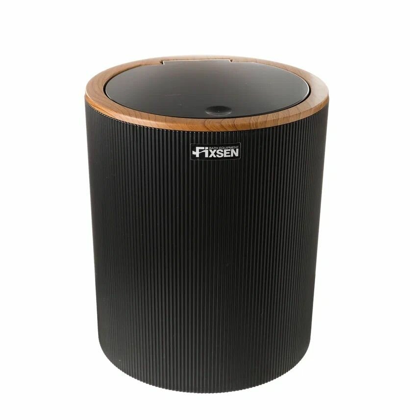 Ведро для мусора Fixsen BLACKBOOM FX-411-6 5л с крышкой, черное