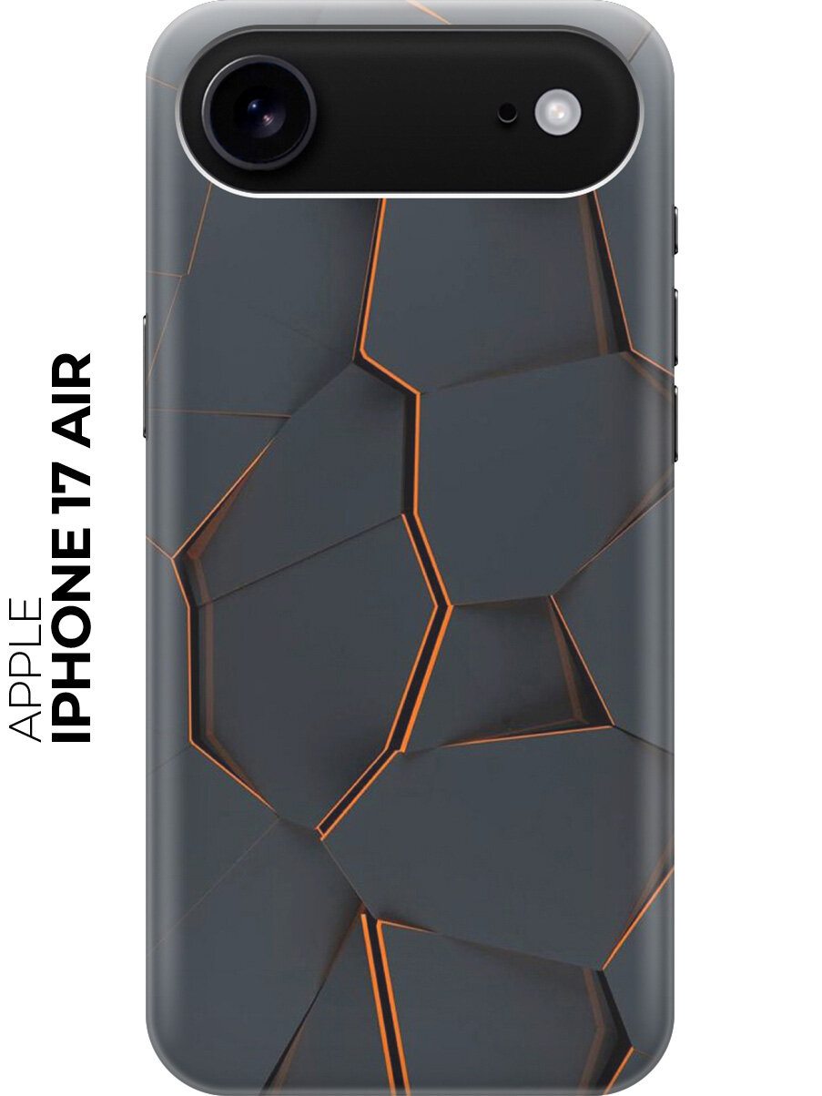 Силиконовый чехол на Apple iPhone 17 Air с принтом "Графитовый излом"