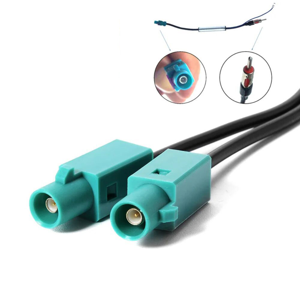 Для автомобильной радиоантенны AM/FM усилитель аудиосигнала радиоприемника двойной к DIN RF антенный адаптер-кабель