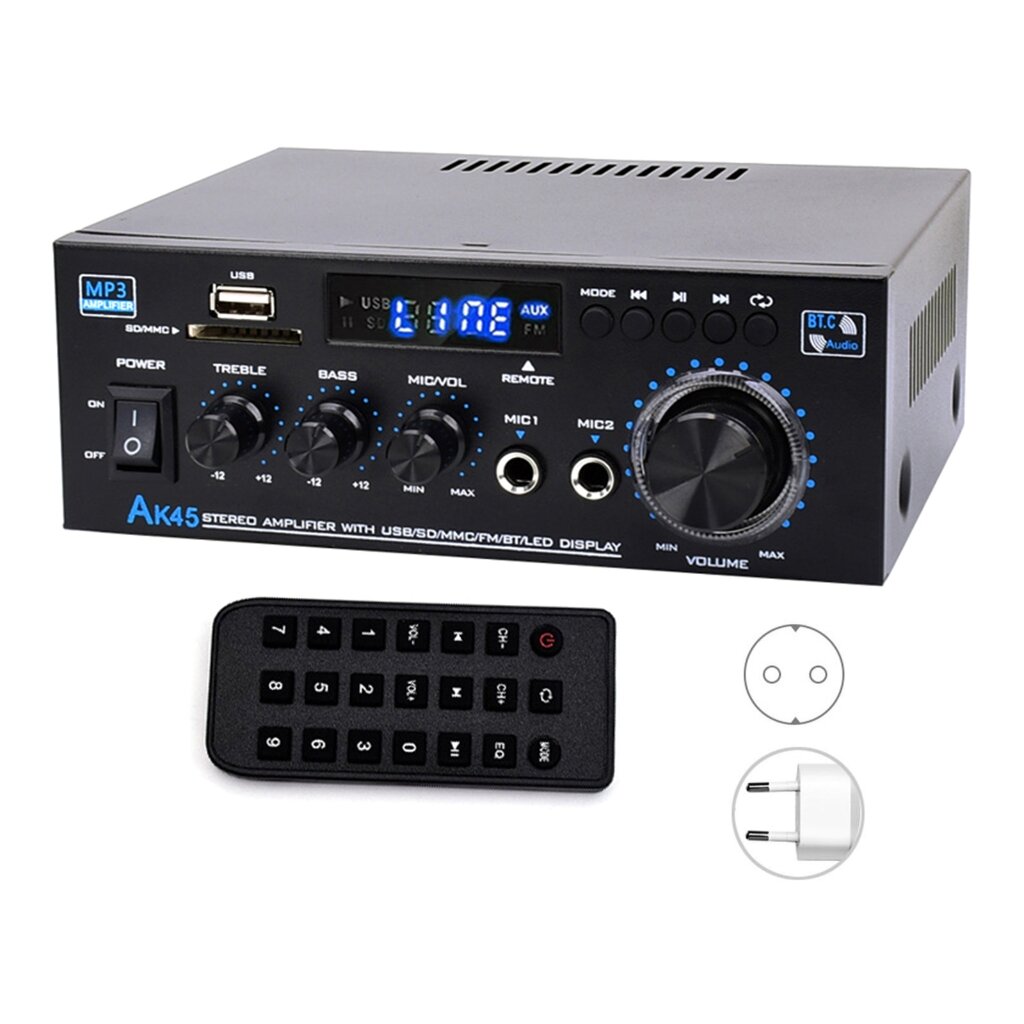 Цифровой усилитель мощности AK45 Bluetooth U disk усилитель мощности car Home 2.0 channel-Европейский стандарт