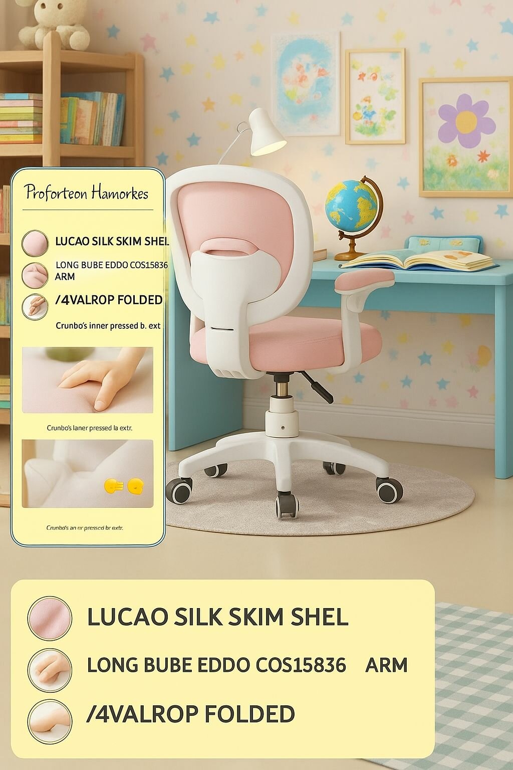 Детский ортопедический стул-трансформер Ragenta с подставкой для ног, растущее компьютерное кресло для школьника, регулировка высоты и глубины, блокировка колёс, формирует правильную осанку