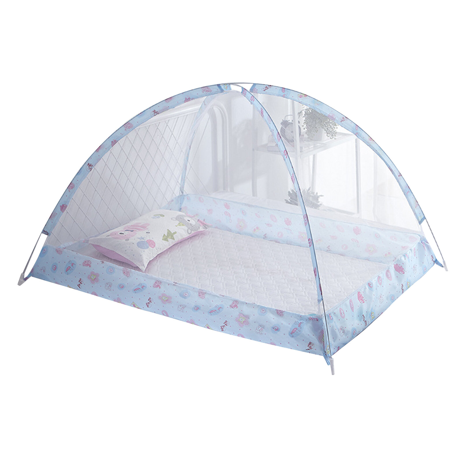 Детская кроватка сетка складная установка бесплатная установка стальная проволочная дышащая детская кровать сетка сетка синяя