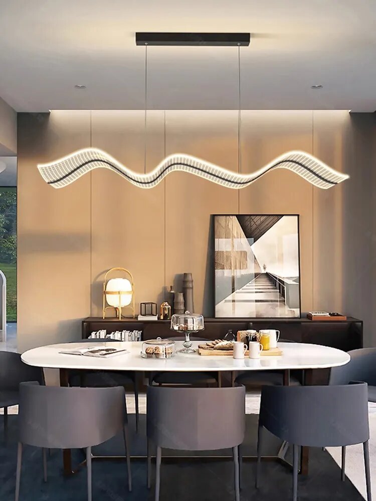 Роскошная длинная люстра, длинная люстра для кухни, длинная люстра для гостиной, черный，120CM