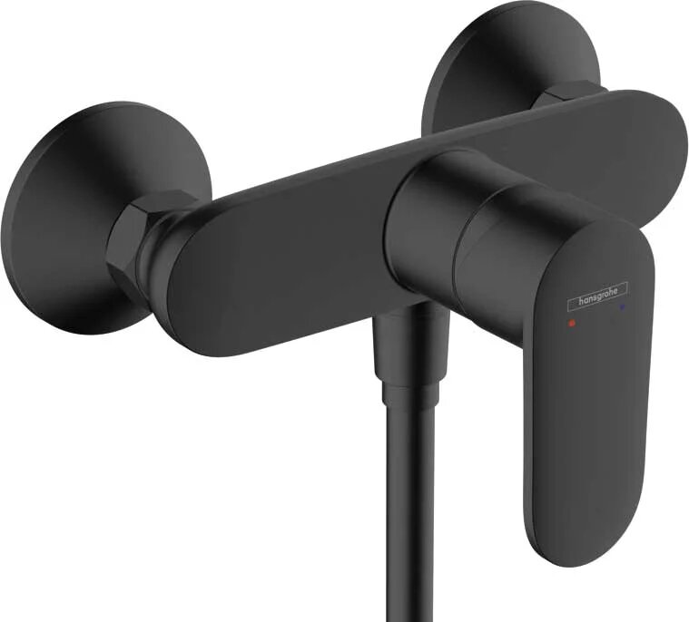 Смеситель для душа Hansgrohe Vernis Blend 71640670 черный, матовый, настенный, латунный, однорычажный, без лейки, смеситель для ванны с душем