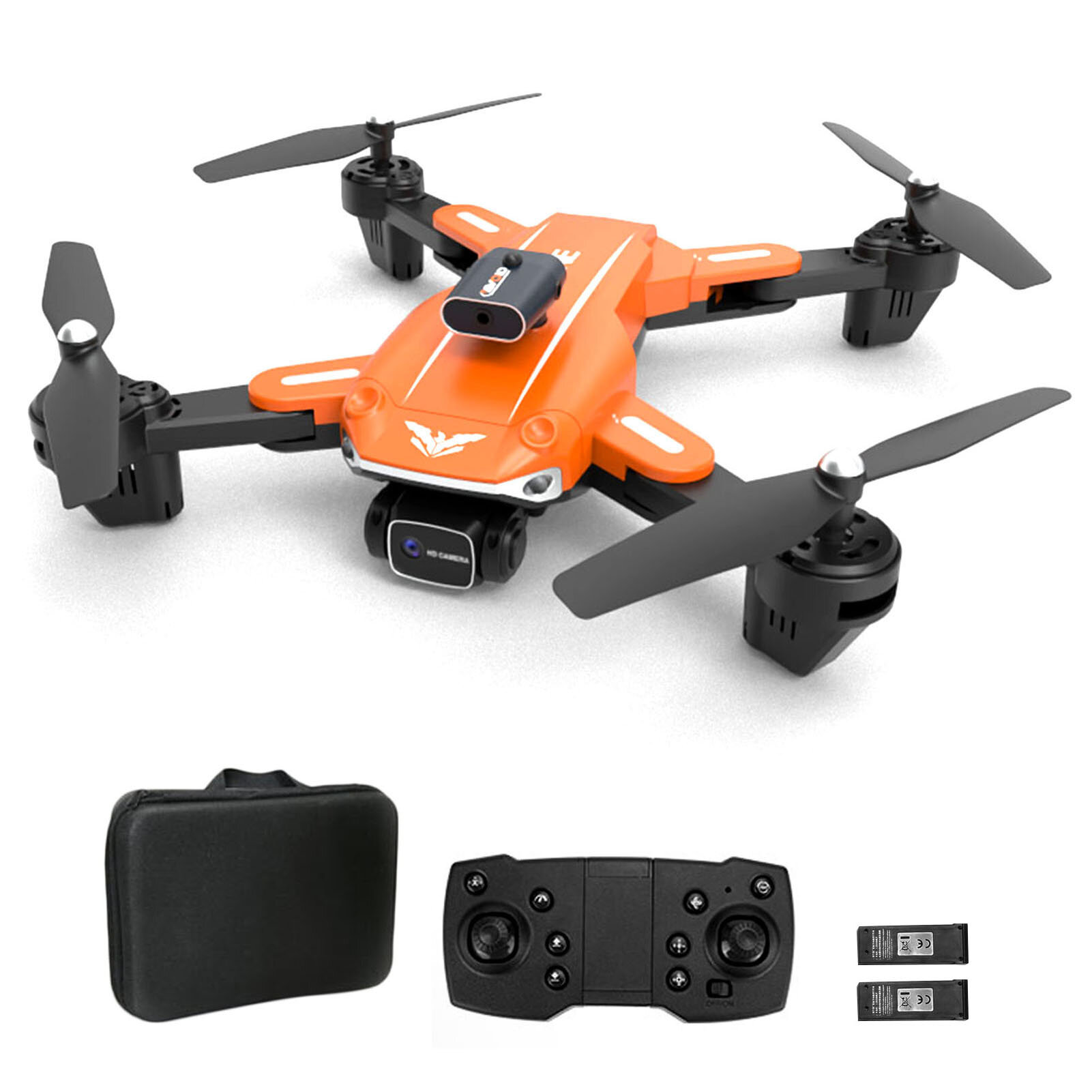 Беспилотник с пультом управления и камерой 720P Двойная камера 360° Избегание препятствий Оптический поток Наведение Пульт управления Квадрокоптер для детей и взрослых с сумкой для хранения 2 батарейки