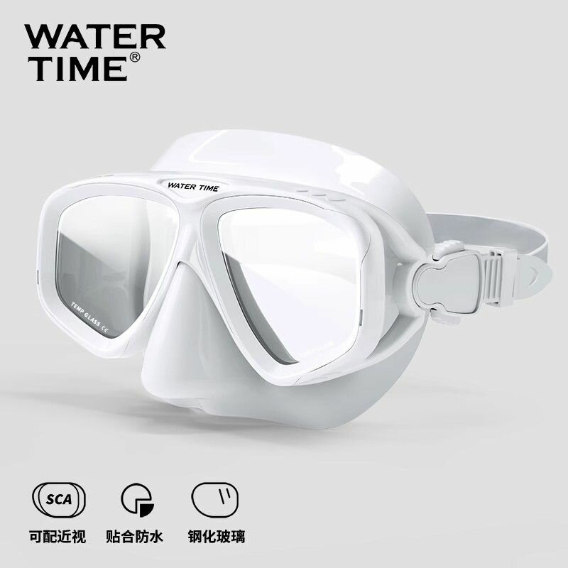 WaterTime -Очки для дайвинга для взрослых, защита носа от удушья, маска для плавания с маской и трубкой, оборудование для обучения свободному дайвингу