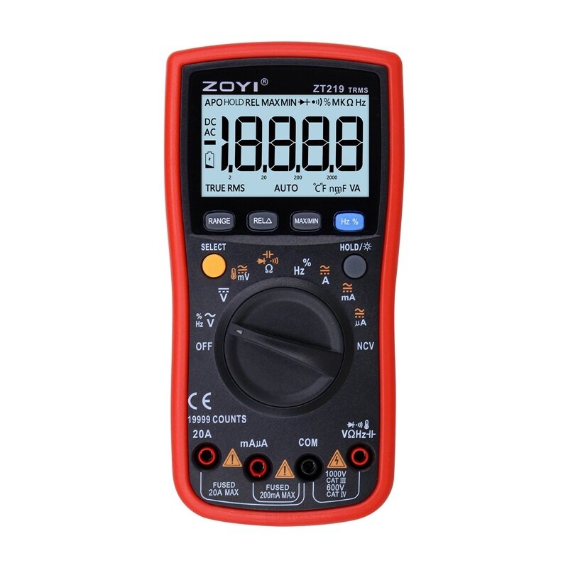 ZOYI ZT219 True-RMS 19999 Отсчетов Цифровой Автоматический Мультиметр Диапазона NCV