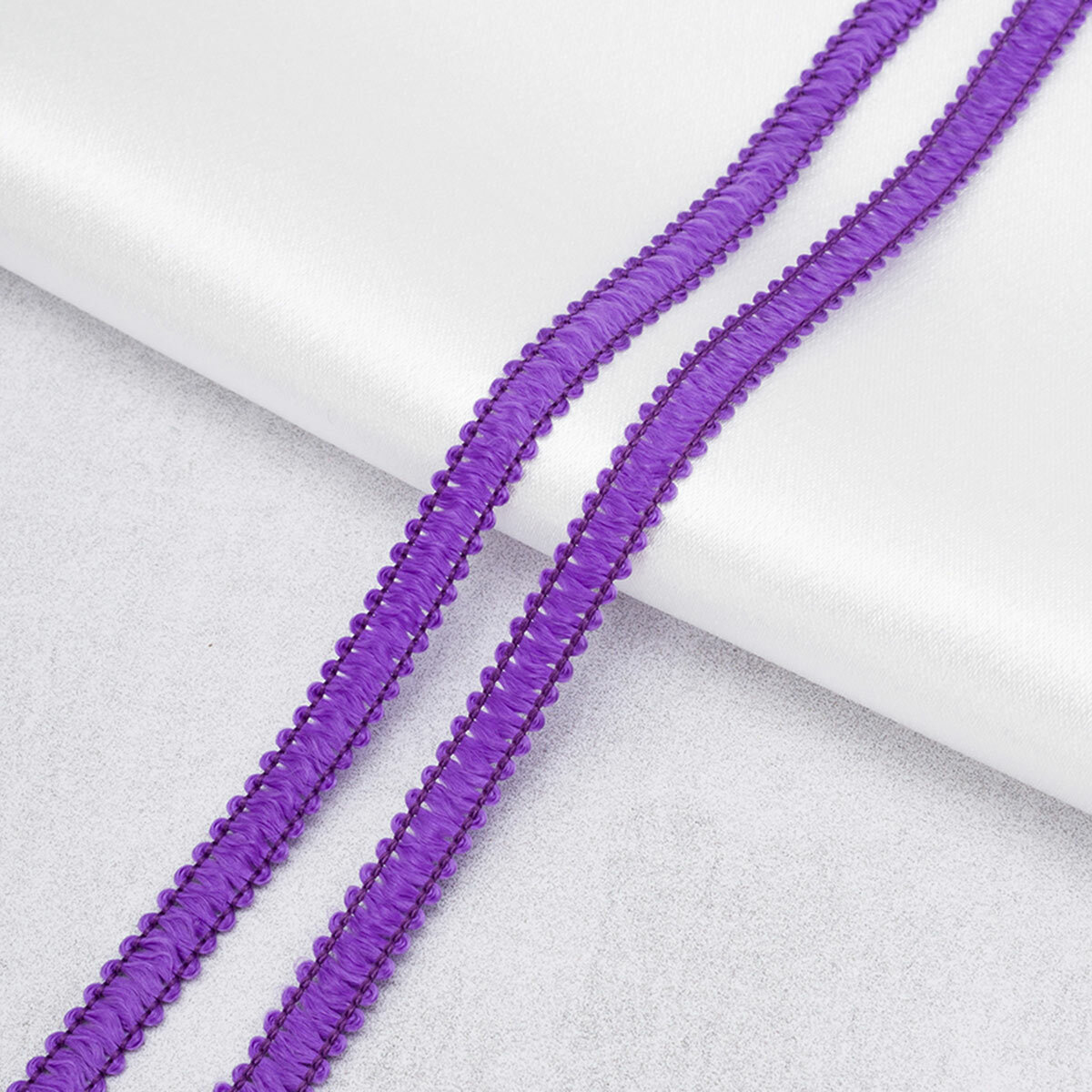 Тесьма для рукоделия вязаная отделочная, 6 мм × 25 м, цвет фиолетовый