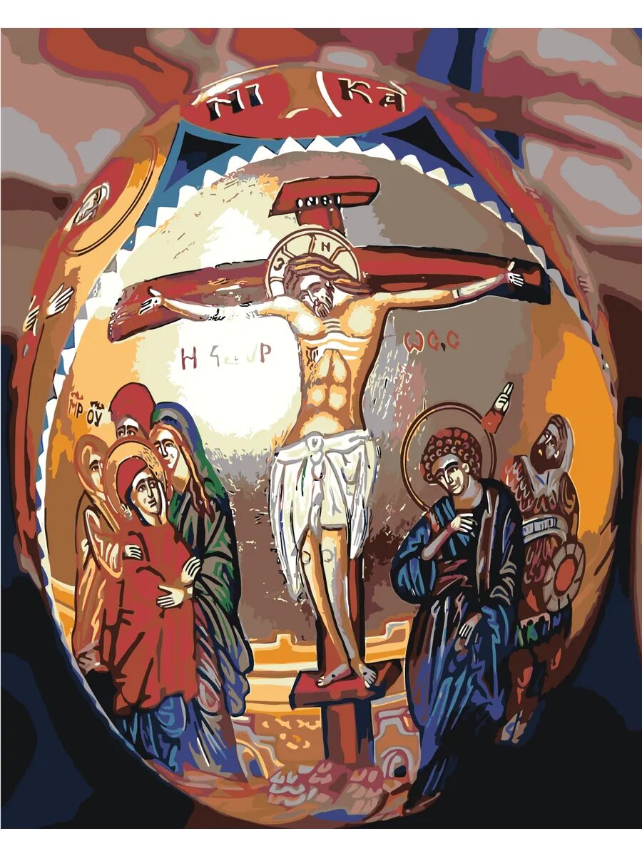 Картина по номерам Яйцо Распятие Иисуса Христа Религия