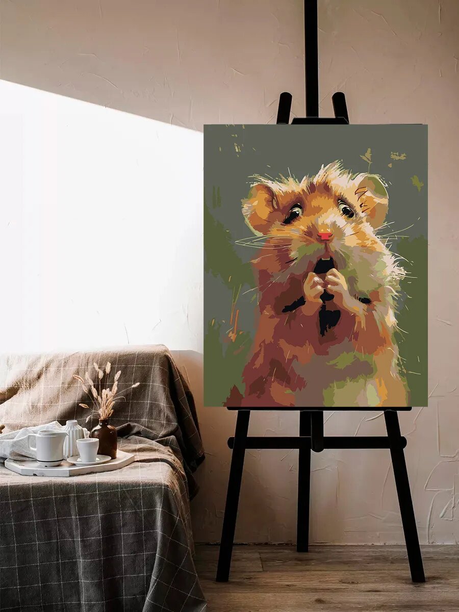 Картина по номерам Мультяшный Хомяк Животное Грызун