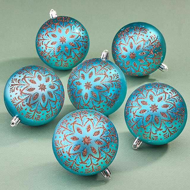 Елочные шары Лорензано 8 см, 6 шт, пластик, Winter Deco, 1000639