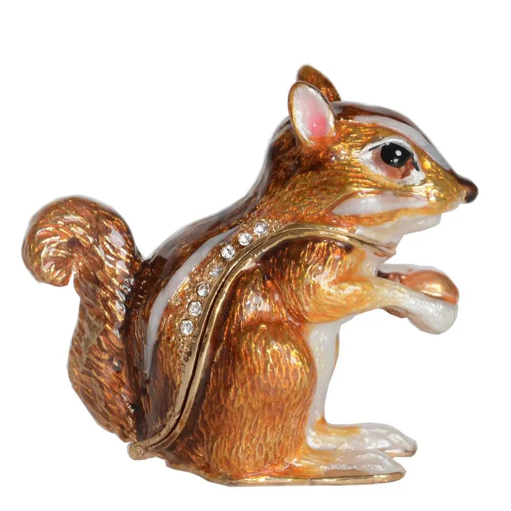 Эмалированная шкатулка с бурундуком