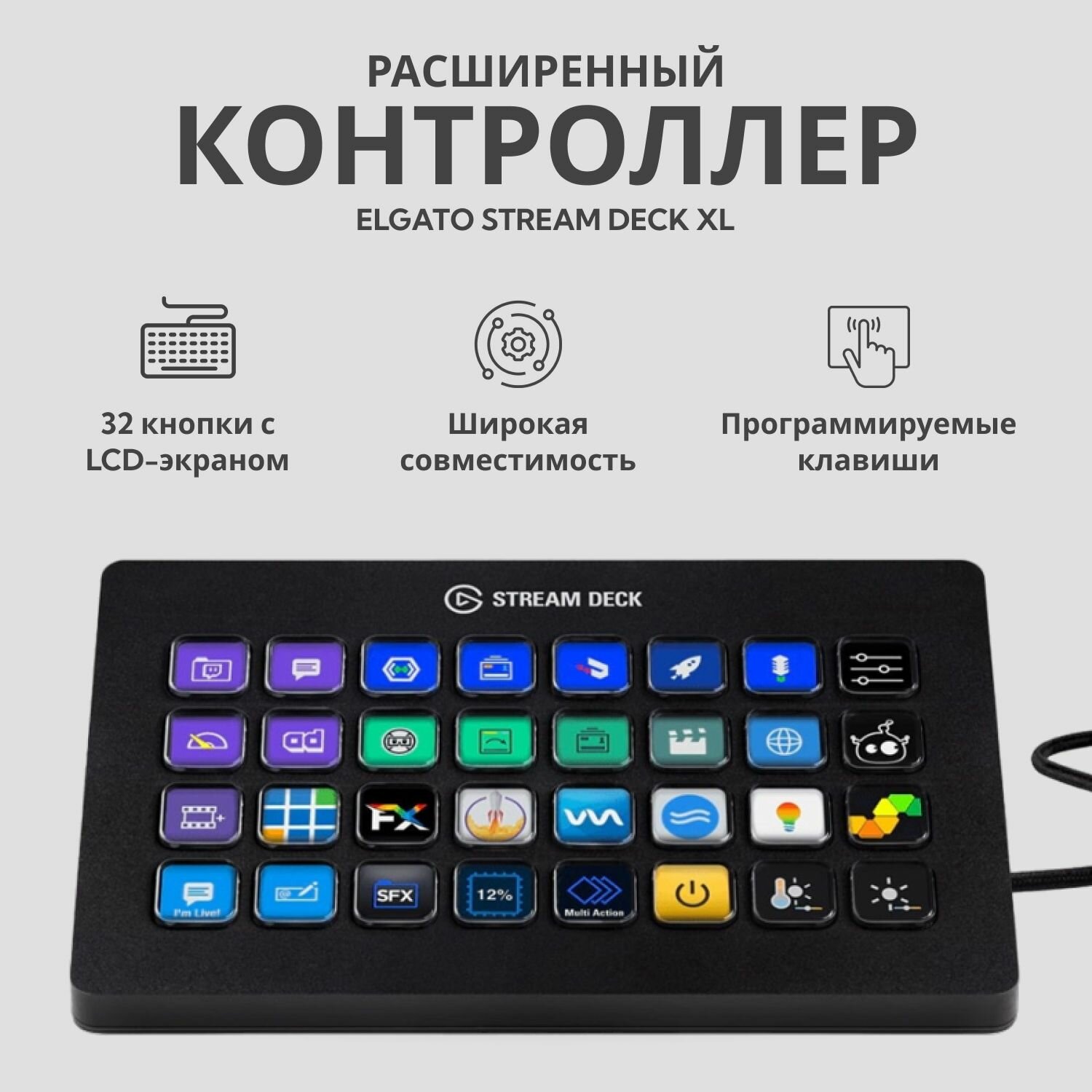 Клавиатура для стриминга ELGATO Stream Deck XL (10GAT9901)