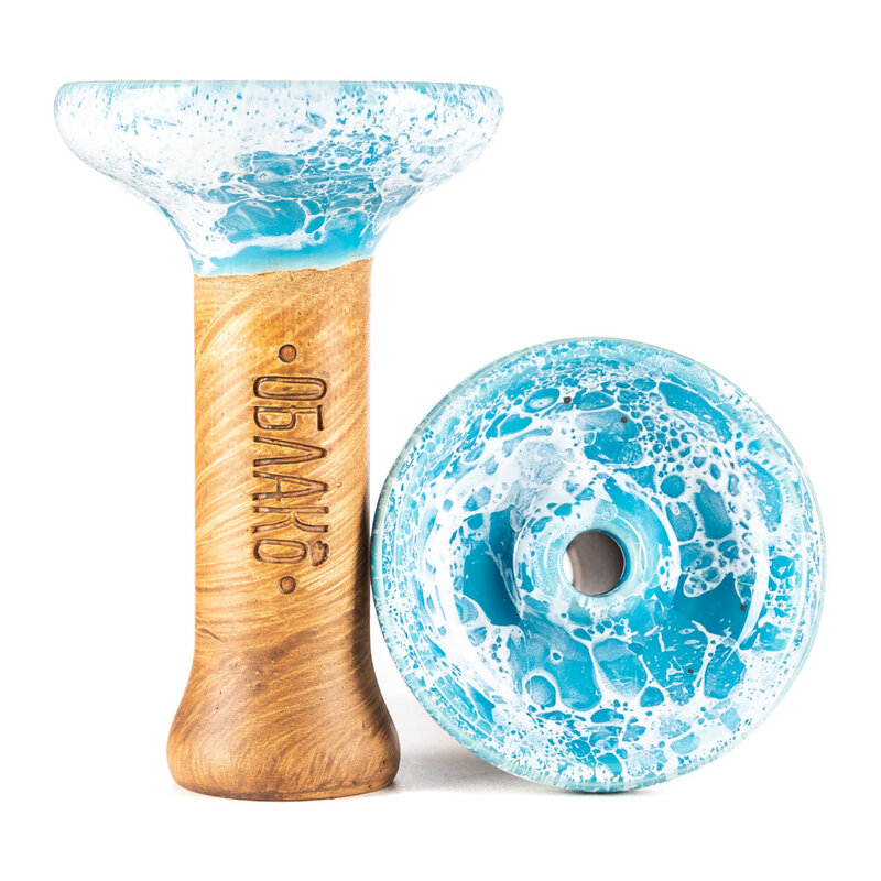 Чаша для кальяна облако Phunnel L Glaze Бело-Голубой Мрамор глина, глазурь