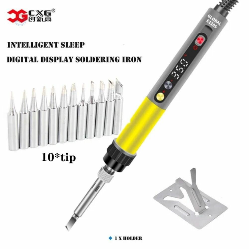 CXG E60S E90S E110S паяльник с цифровым дисплеем, функцией сна, широкий диапазон температур 80 500 C, универсальное сварочное оборудование для дома и мастерской