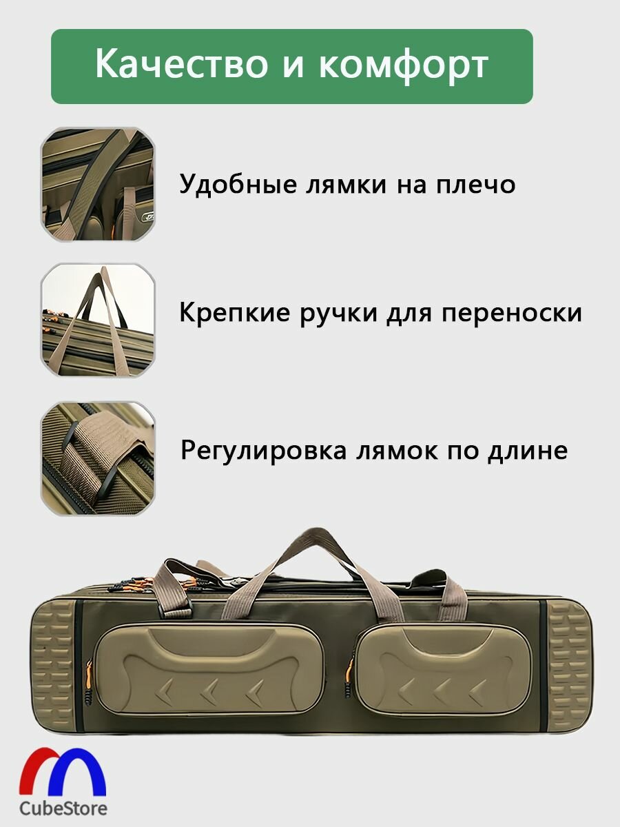 Чехол для удочек, сумка для рыбалки 100 см 3 секции