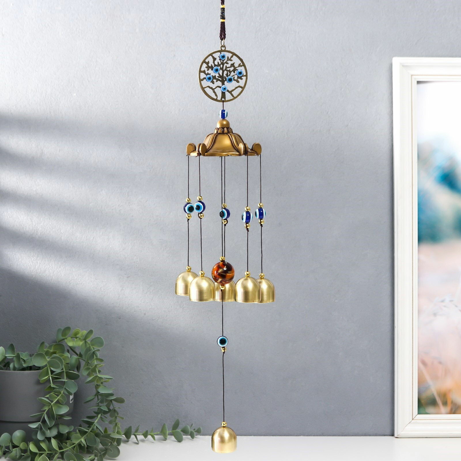 Музыка ветра "Дерево жизни", от сглаза, 6 колокольчиков, 45x8x8 см