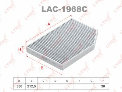 LYNXauto Фильтр салонный угольный бмв 3 / BMW 3 (G20, G28) 2018- LAC1968C