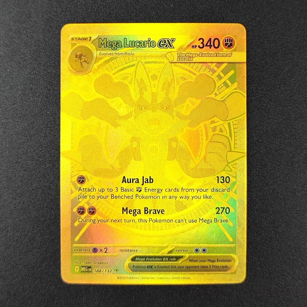 Pokemon Mega Lucario EX коллекционная карта, Цвет: 188