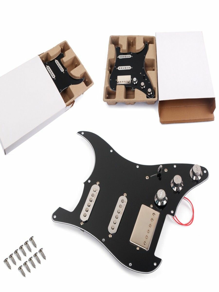 Загруженный комплект предварительно проводной накладки SSH Alnico Dual Rail Humbucker для замены электрогитары Fender Strat ST