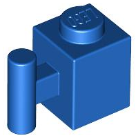 Brick, Modified 1 x 1 with Bar Handle, 2921 Blue U