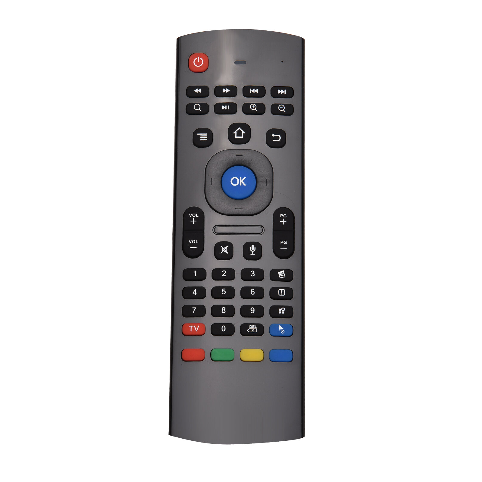 2.4G Беспроводная Клавиатура-Миниатюрная "Fly" с Инфракрасным ДУ и 3-Гироскопом + 3-Г-сенсором, 81 Клавиш, Материал ABS и Силикон, Дистанция Управления ≥10м, Черный, Размер 16.5*5.5*1.9см, для Android TV Box, HTPC, Мини-ПК, Windows