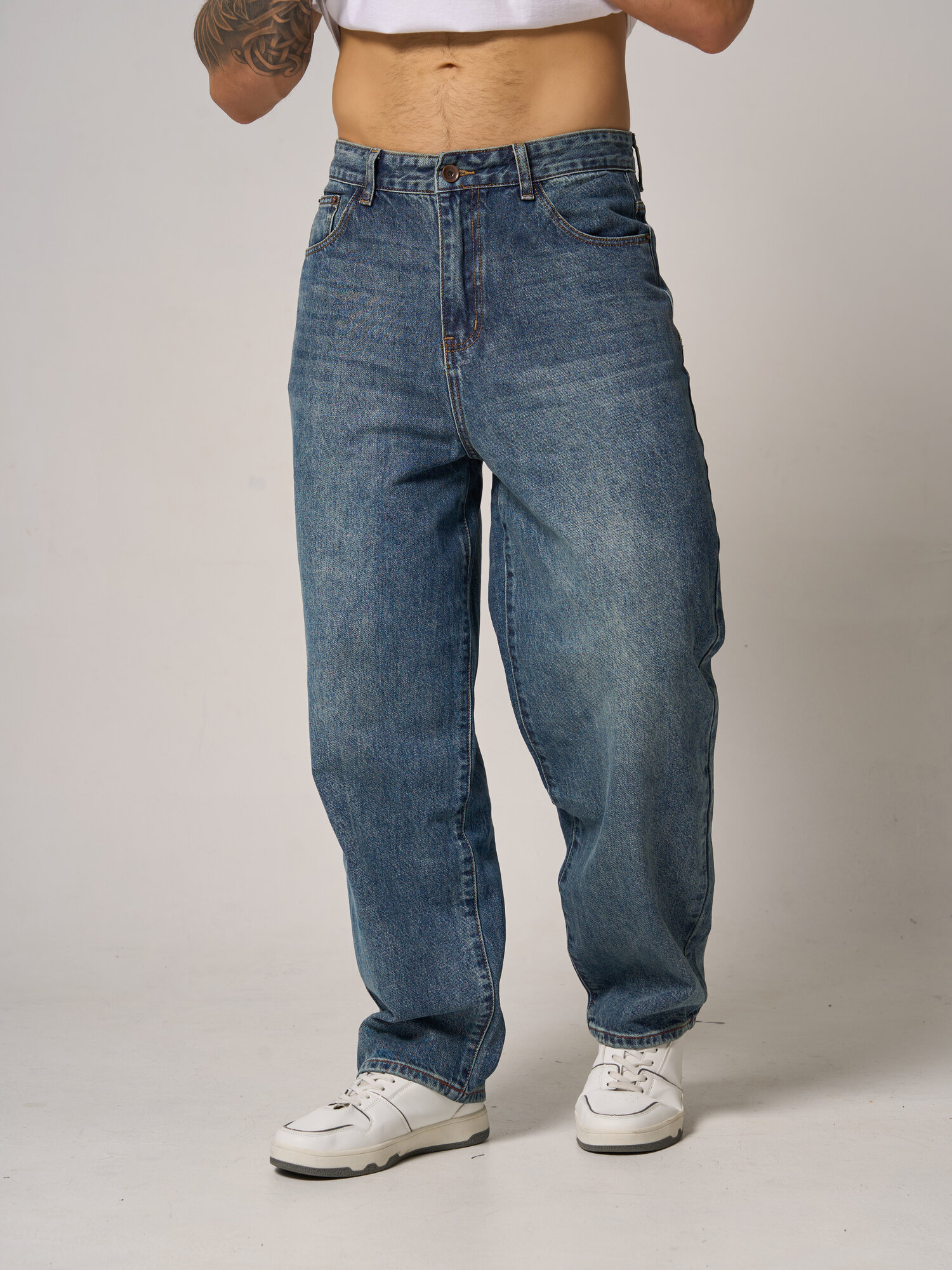 Джинсы багги мужские широкие, оверсайз 