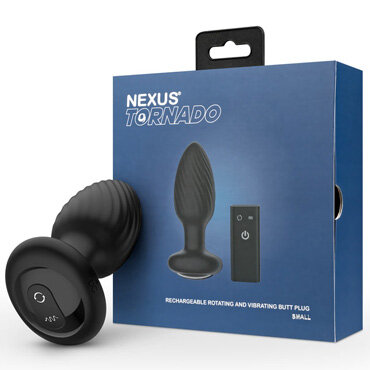 79500 Анальная вибропробка Nexus Tornado Small, черная. С функцией вращения, на пульте управления