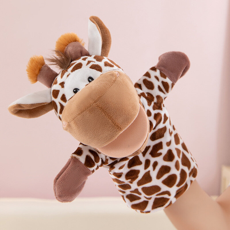 Игрушка-ручная кукла, животное, успокаивающая кукла, представление льва, подвижный рот, кукла животного, реквизит для обучения в детском саду