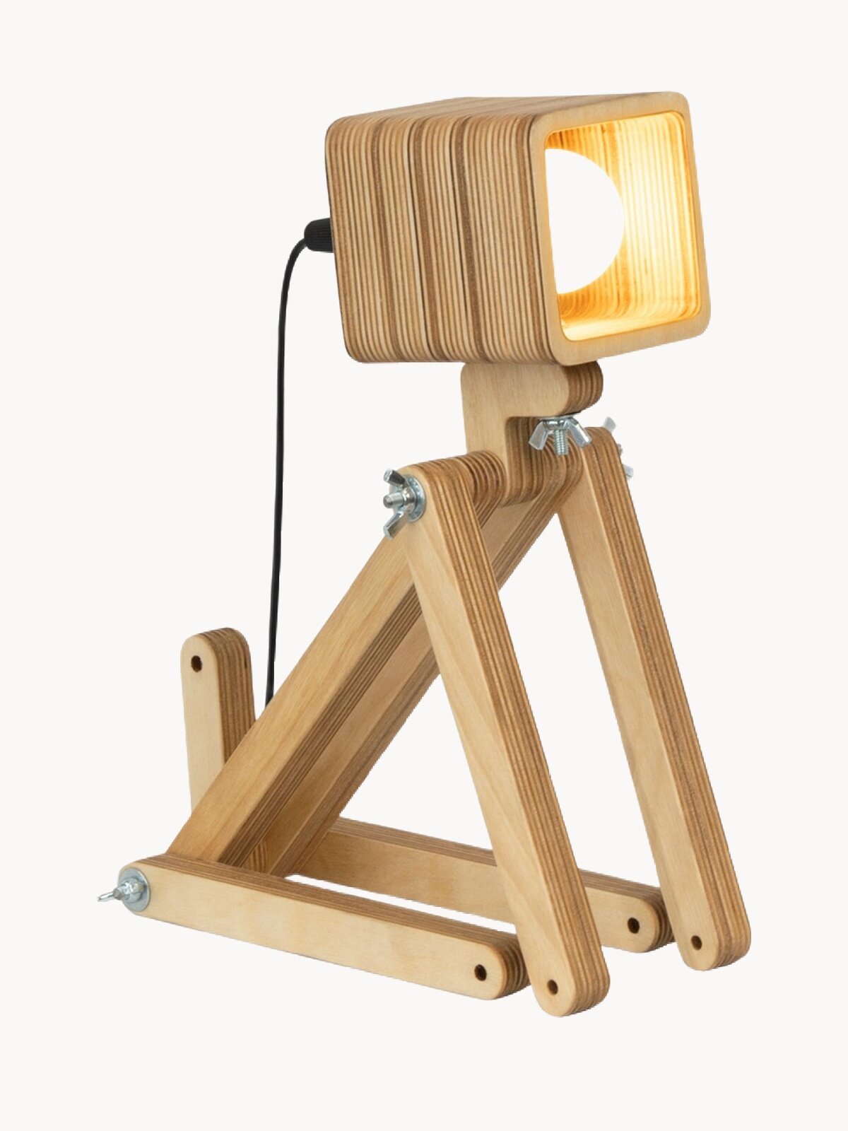 Лампа-трансформер AstoCrysta "Stevie", LED, E14, 7 Вт, складная, деревянная