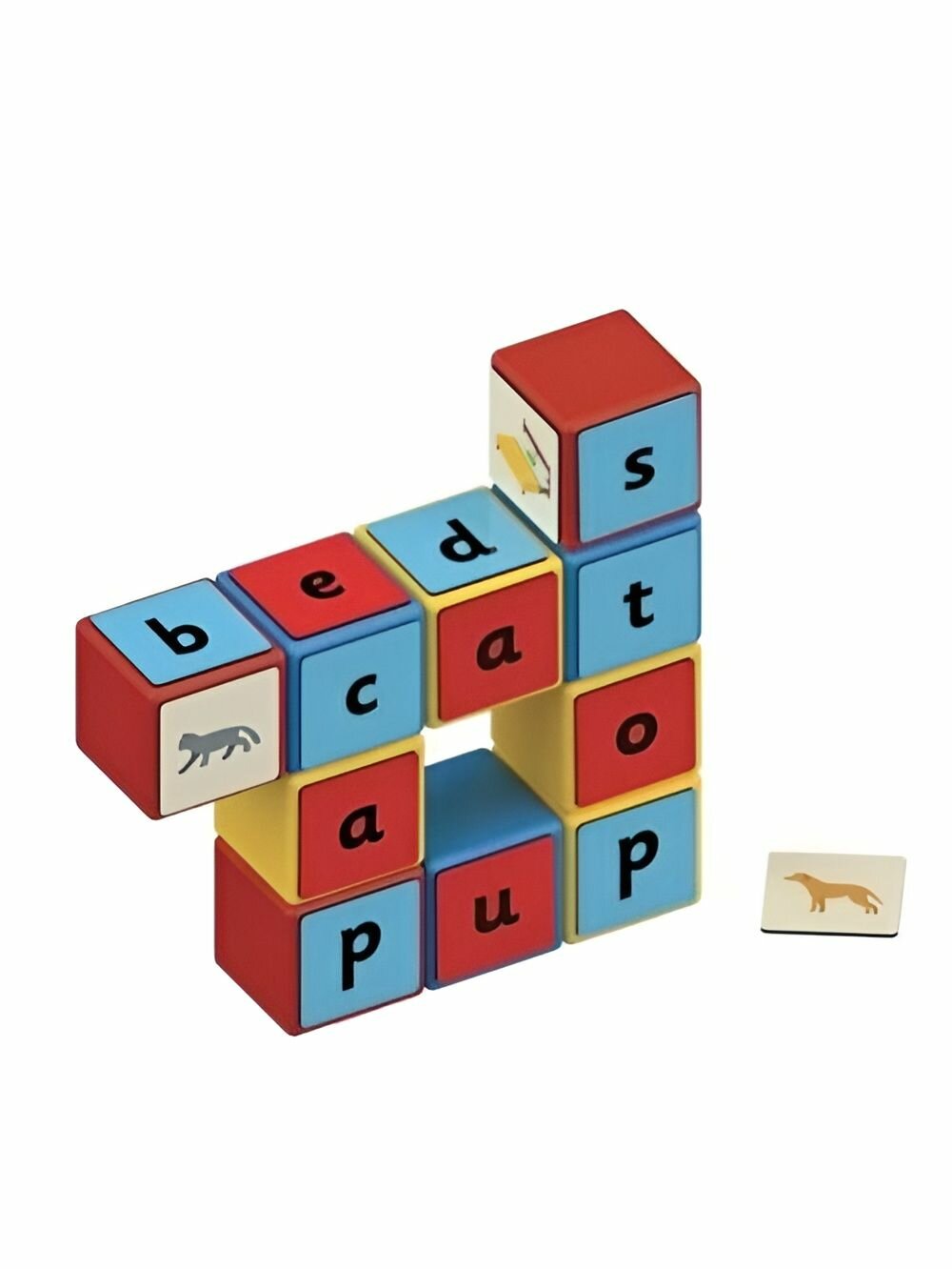 GEOMAG Магнитный конструктор Собираем слова латинский алфавит, магнитные кубики, 55 элементов для детей от 3 лет