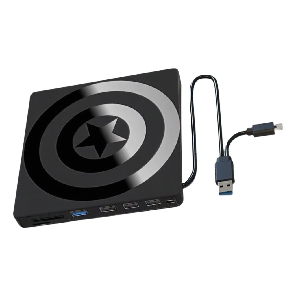 Внешний DVD-накопитель 8 в 1 USB C Быстродействующими записывающими устройствами CD RWS с несколькими портами для ПК