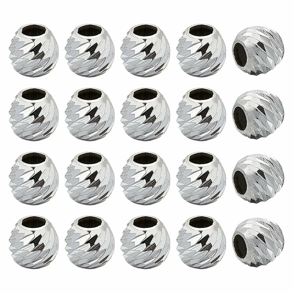 20 шт. круглых бусин-разделителей из стерлингового серебра 925 пробы 4x4 мм，（Рекомендуемые качественные продукты）