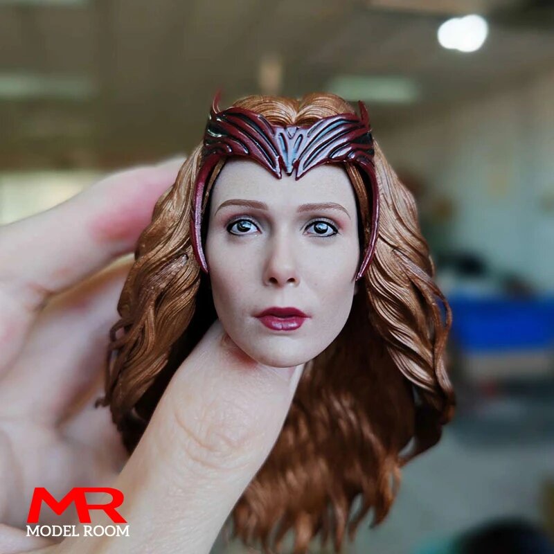 Масштаб 1/6, женская ведьма, Элизабет Олсен, голова, скульптура, жесткие волосы, резьба по голове, модель, подходит для 12-дюймовой женской фигурки солдата, тело куклы