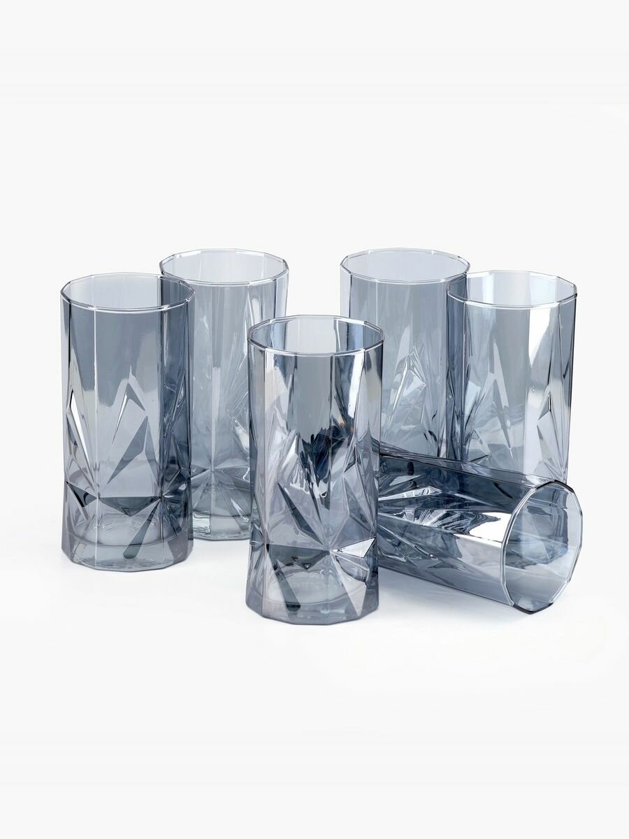 Стаканы Glasstar exclusive "Geometrica The Black Sea", 6 шт, 450 мл