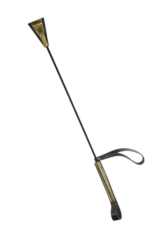 БДСМ-стек Sitabella, гибкий, с ручкой-петлёй, длина 69см, чёрный/золотистый