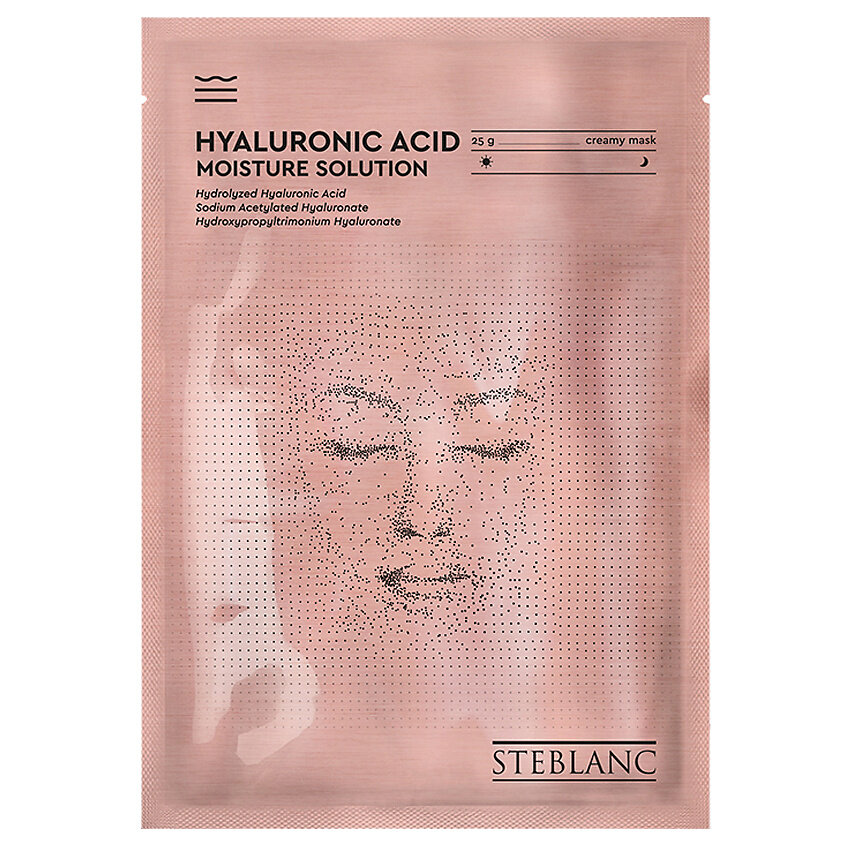 STEBLANC Тканевая крем-маска для лица увлажняющая с гиалуроновой кислотой Hyaluronic acid moisture Solution