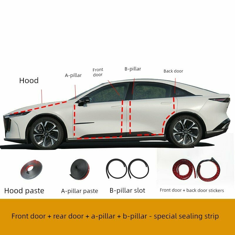 Набор уплотнительных лент для полной замены Mazda EZ6 с клейкой и пазовой системой - Двери, капот, A/B-стойки