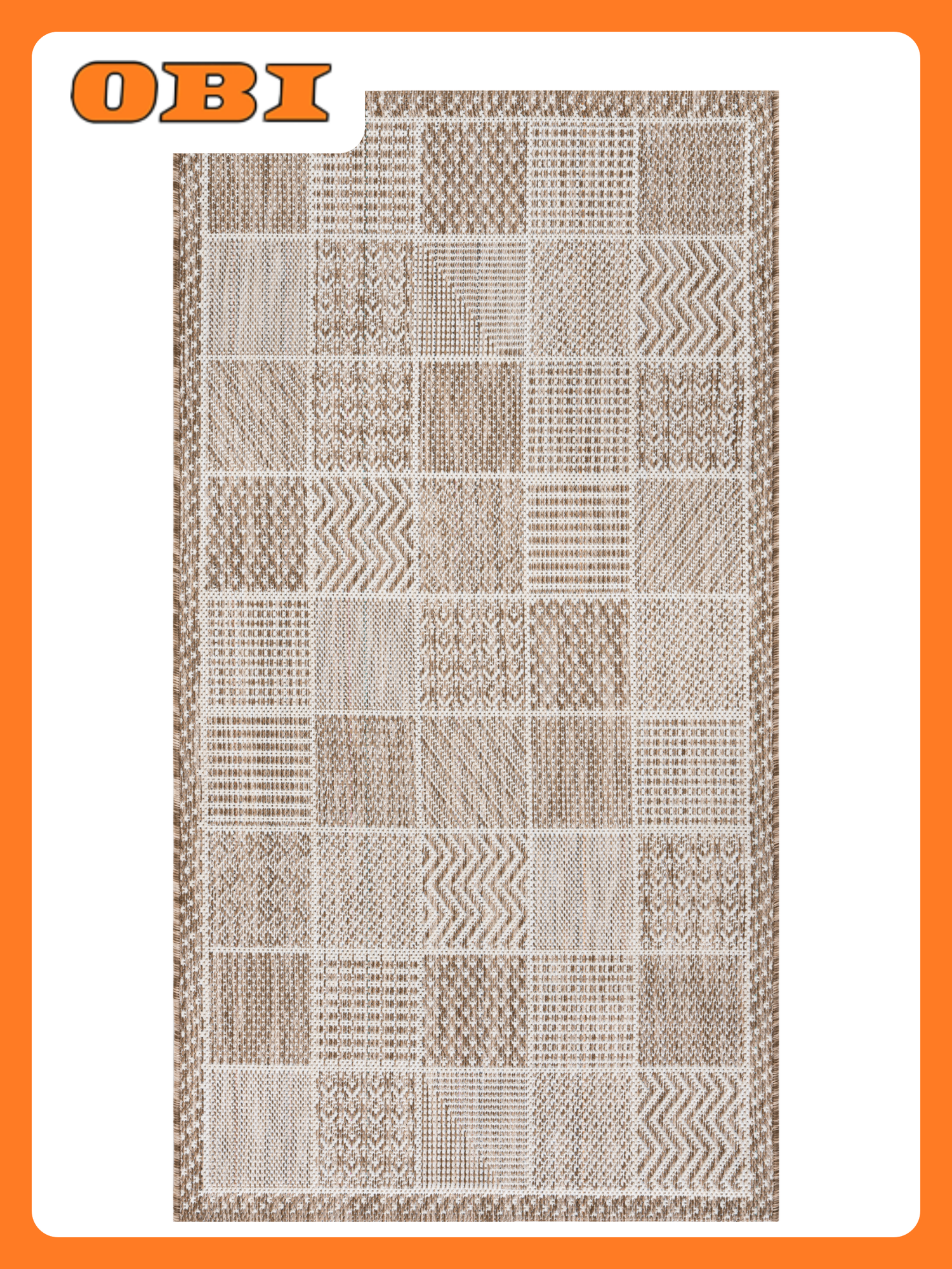 Ковер Paros A946A, прямоугольный, геометрический рисунок, джут, 0,48 x 0,8 м