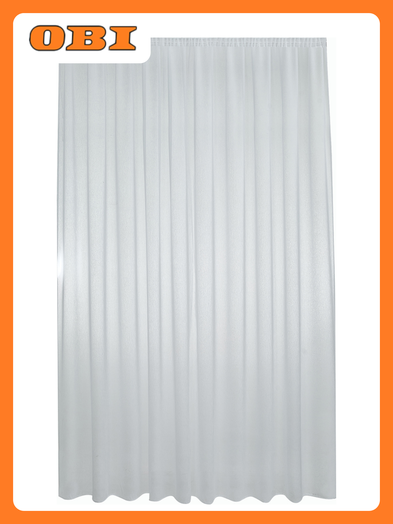 Тюль DECOFEST Прима, 300х280 см, вуаль, белый, лента, крючки в комплекте, полиэстер, прозрачные